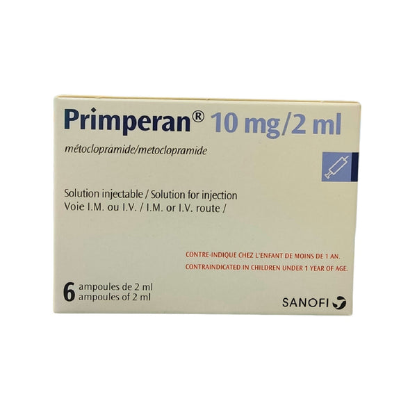 Primperan for vomiting 10 mg 6 ampoules – Al-Jawaher Al Motamyza Pharmacies