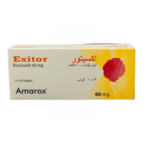 Exitor 60MG tablet for pain 30 Tabs – Al-Jawaher Al Motamyza Pharmacies