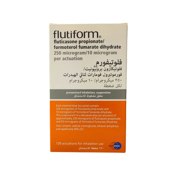 Flutiform inhaler for asthma 250MCG 10MCG 120 Doses – Al-Jawaher Al ...